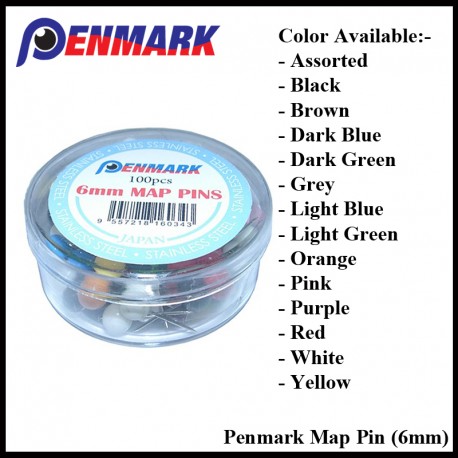 Penmark Map Pin (6mm) - Prosperin Marketing Sdn Bhd