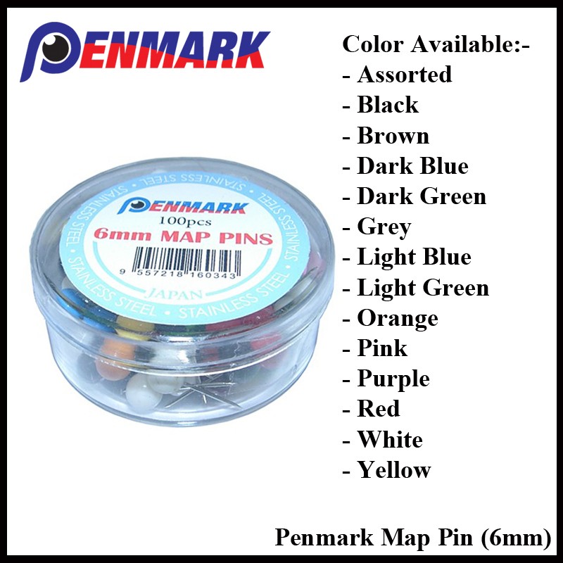 Penmark Map Pin (6mm) - Prosperin Marketing Sdn Bhd